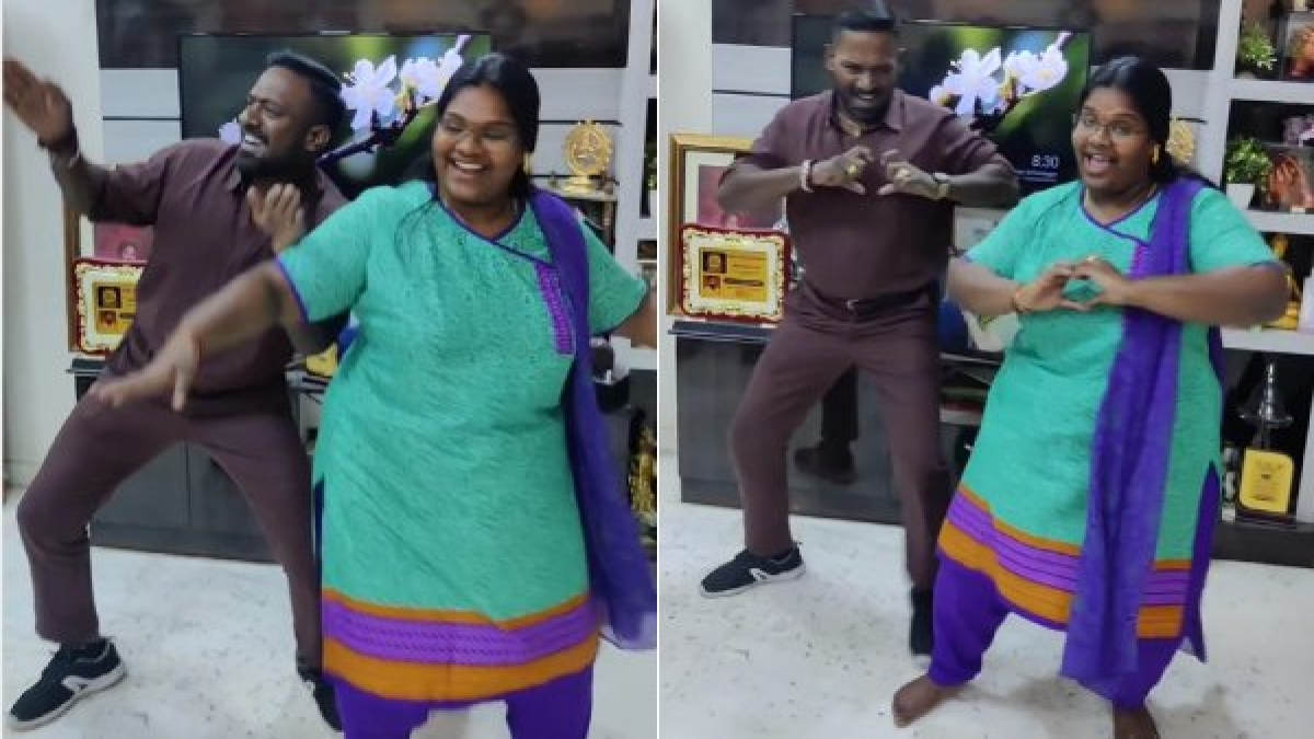 டேய் தகப்பா.. தனியா ஒரு ரீல்ஸ் பண்ண விடுடா.. ரோபோ சங்கருடன் இந்திரஜா ...