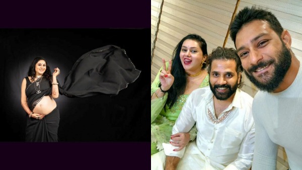 கிருஷ்ணர் கொடுத்த இரண்டு அற்புதங்கள்..குழந்தைகளுக்கு பெயர் வைத்த நமீதா ...