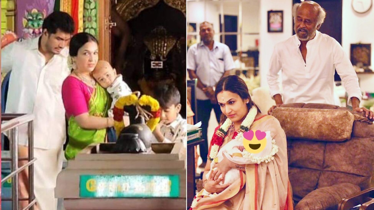 செளந்தர்யா ரஜினிகாந்த் மகனுக்கு காதணி விழா.. பேரனை பார்க்க விமானத்தில் ...