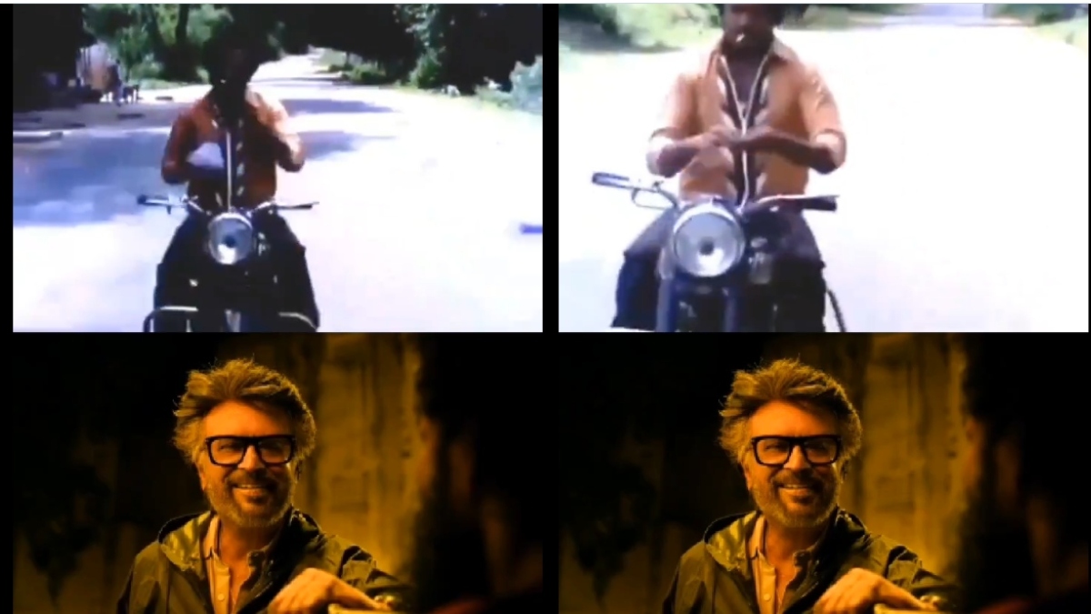 யாரு கிட்ட பைக் ஸ்டன்ட்.. ஓடுற பைக்ல ரஜினிகாந்த் என்னவேலை எல்லாம் ...